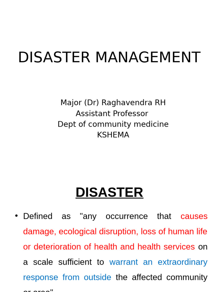 Disaster Management | PDF