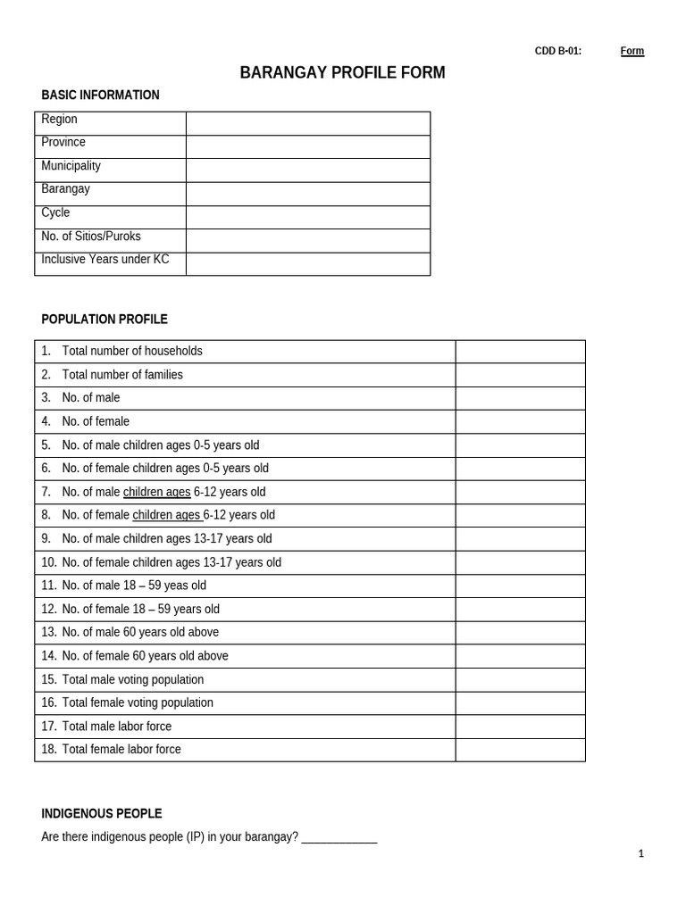 B. Barangay Profile | PDF