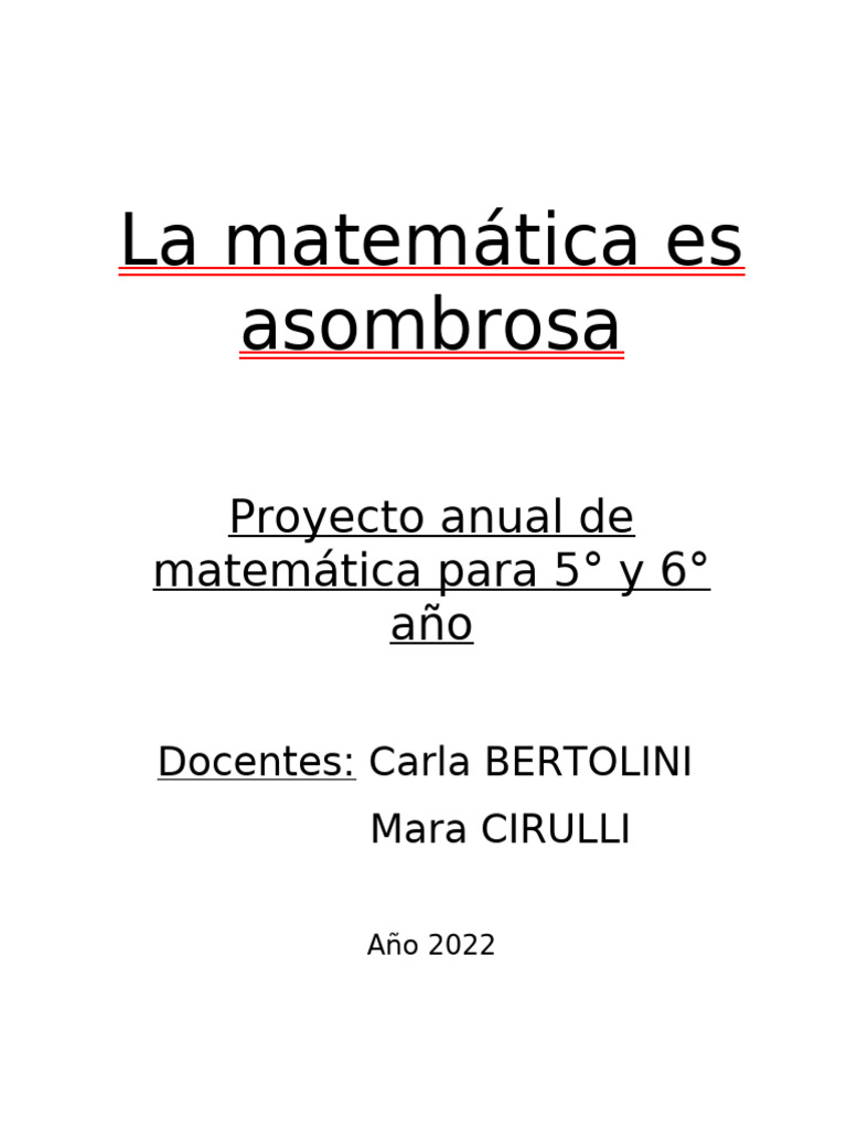 Proyecto Matematica | PDF