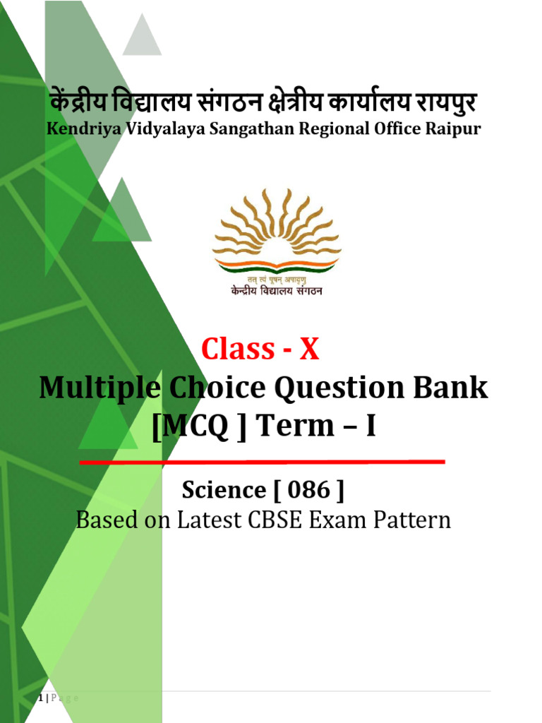 Class XTH Science Question Bank | PDF
