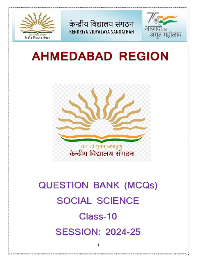 Class - XTH Social Science Preparation of Question Bank For Objective ...