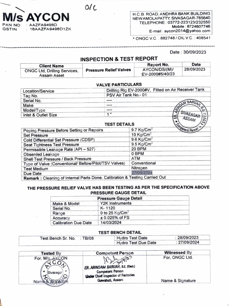 PSV Report EV-5 | PDF