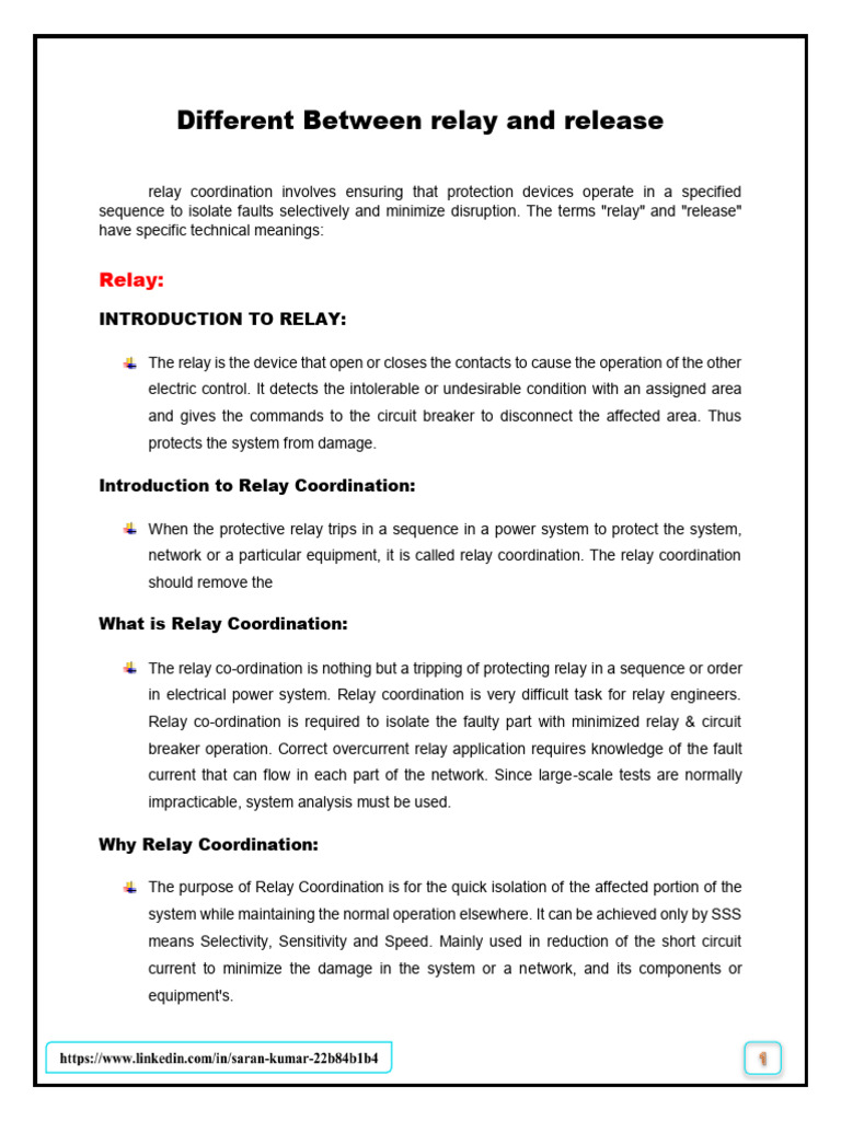 Relay Coordination | PDF