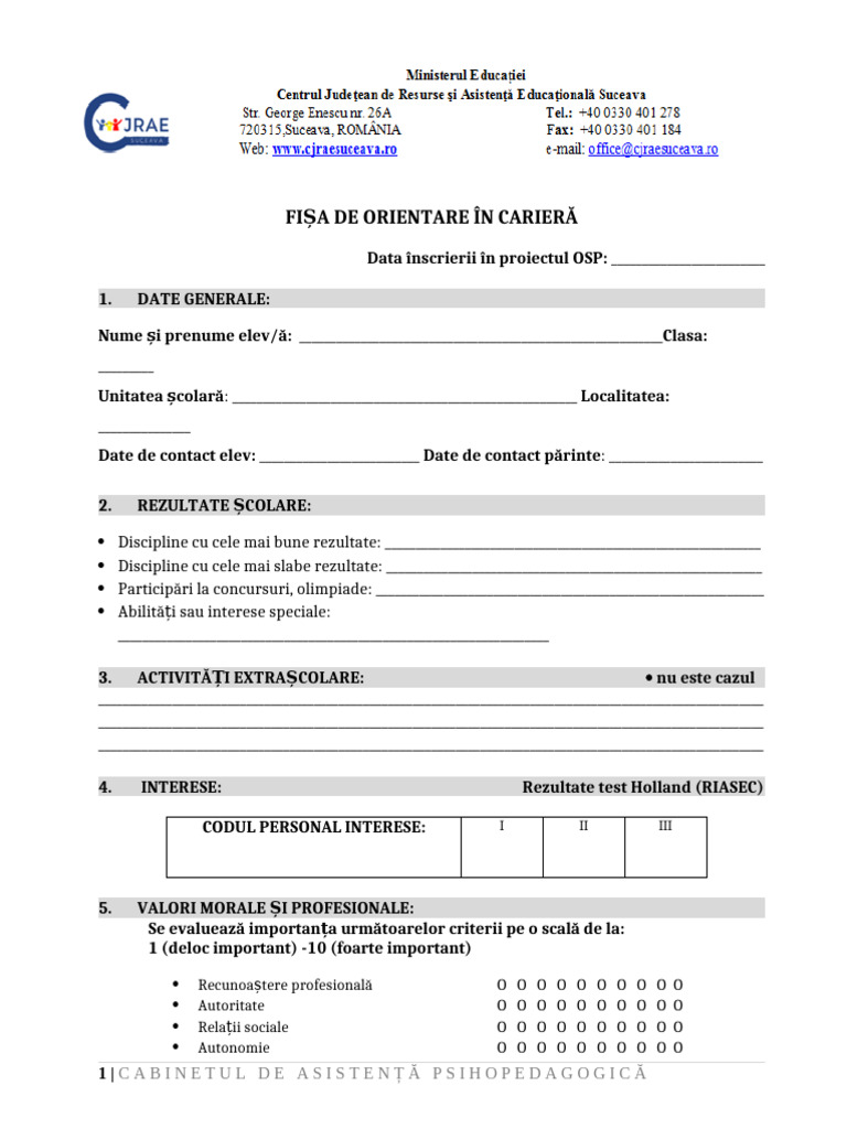 FISA Orientare Cariera | PDF