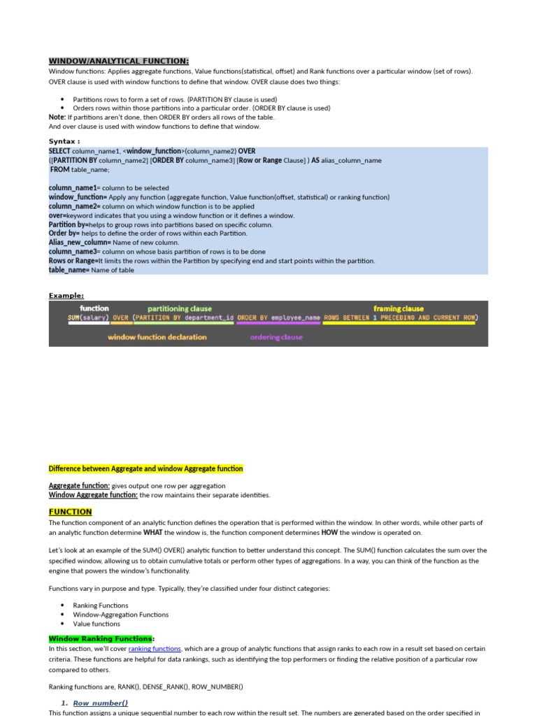 Window Analytical | PDF
