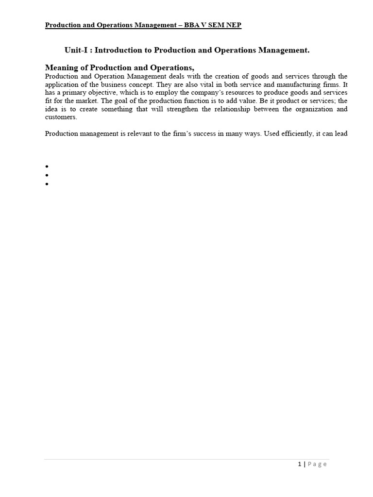 Production and Operations Management | PDF | Operations Management | Finance & Money Management