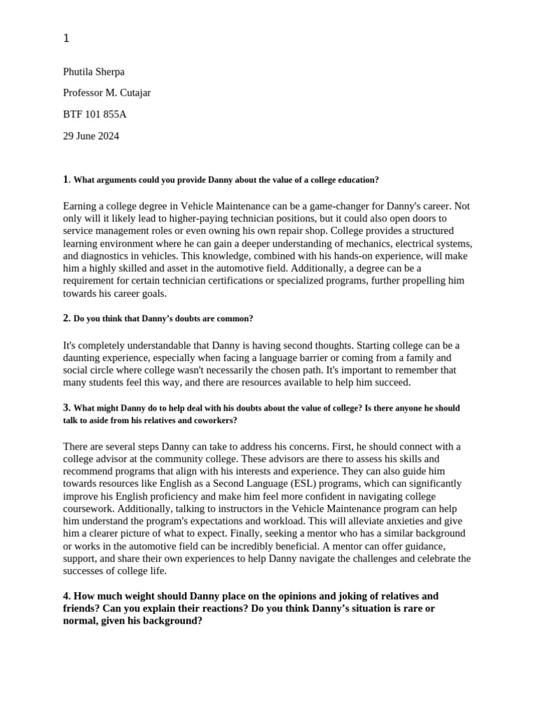 Assignment1 BTF | PDF