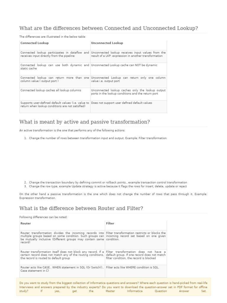 What Are The Differences Between Connected and Unconnected Lookup? | PDF