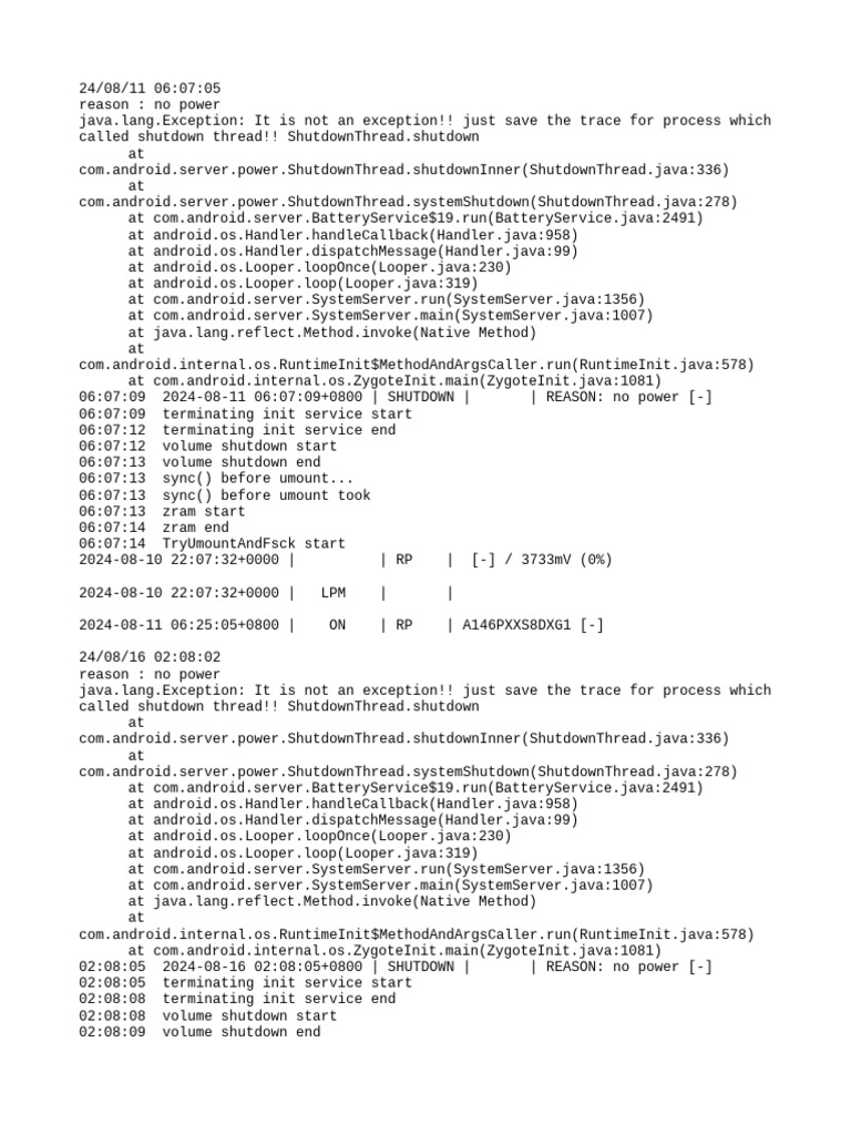 Power Off Reset Reason | PDF | Java (Programming Language) | Computers