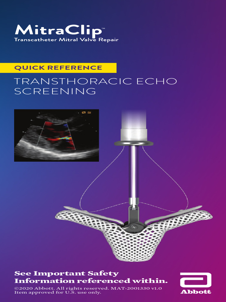 MitraClip TTE Echo Quick Reference | PDF