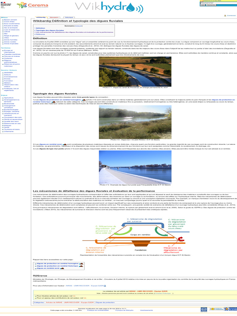 Wikibardig - Définition Et Typologie Des Digues Fluviales - Wikhydro | PDF