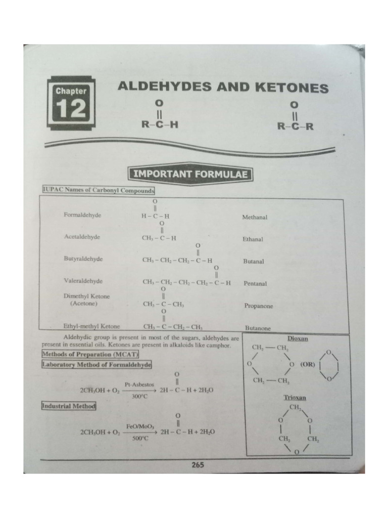 Aldehyde and Ketones Mcqs | PDF