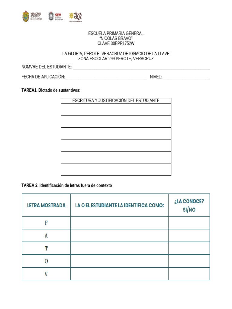 FORMATOS NiCAEB IDAI | PDF