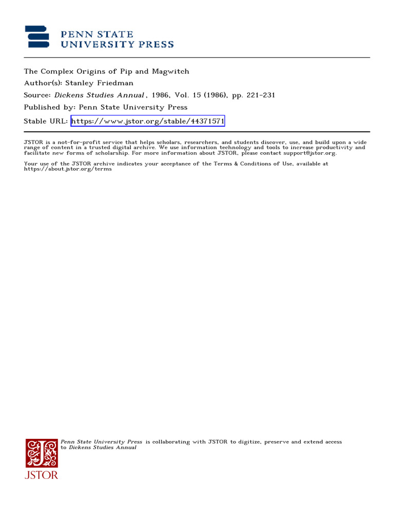 The Complex Origins of Pip and Magwitch | PDF