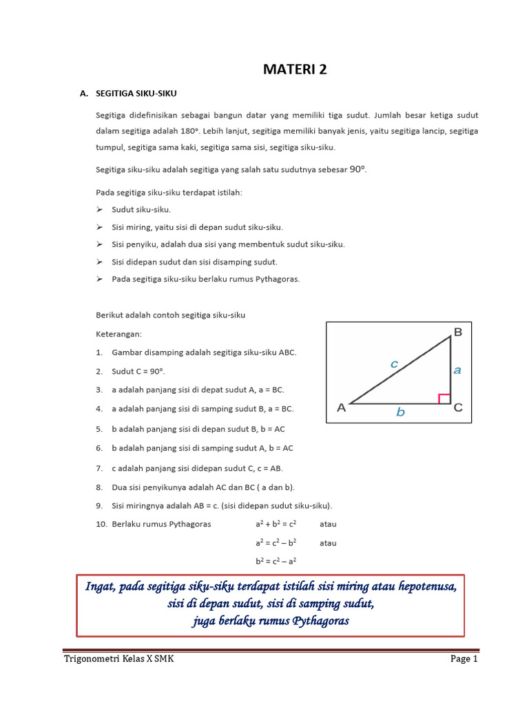 Materi 2 Segitiga Siku-Siku | PDF