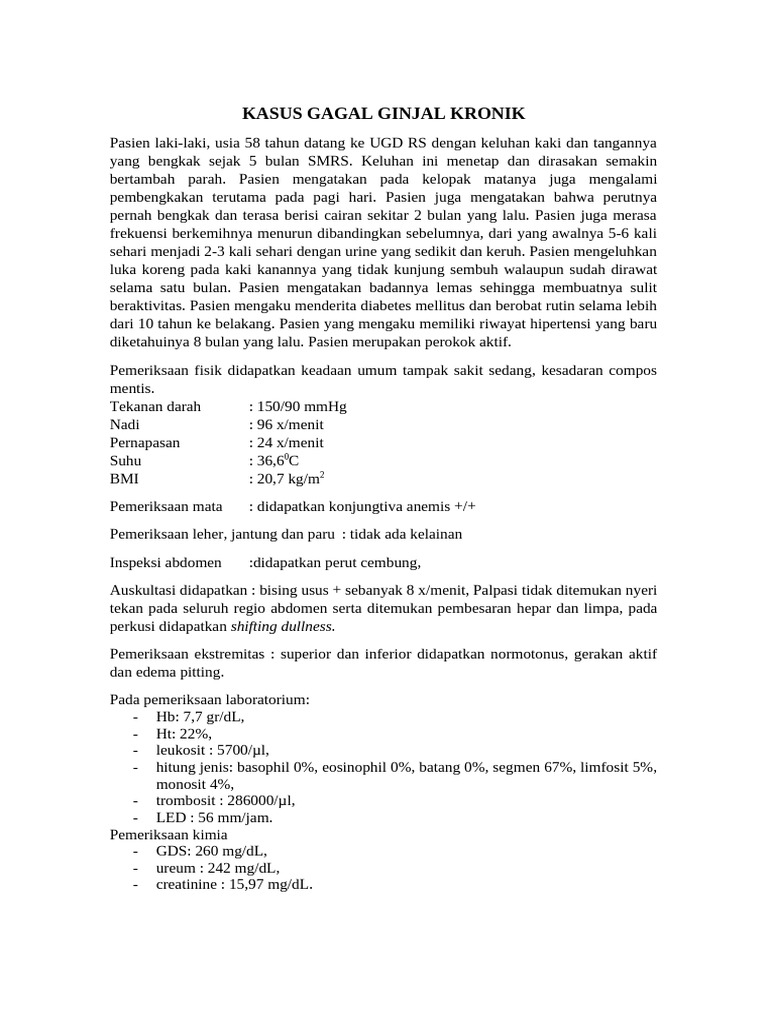 Kasus Gagal Ginjal Kronik | PDF