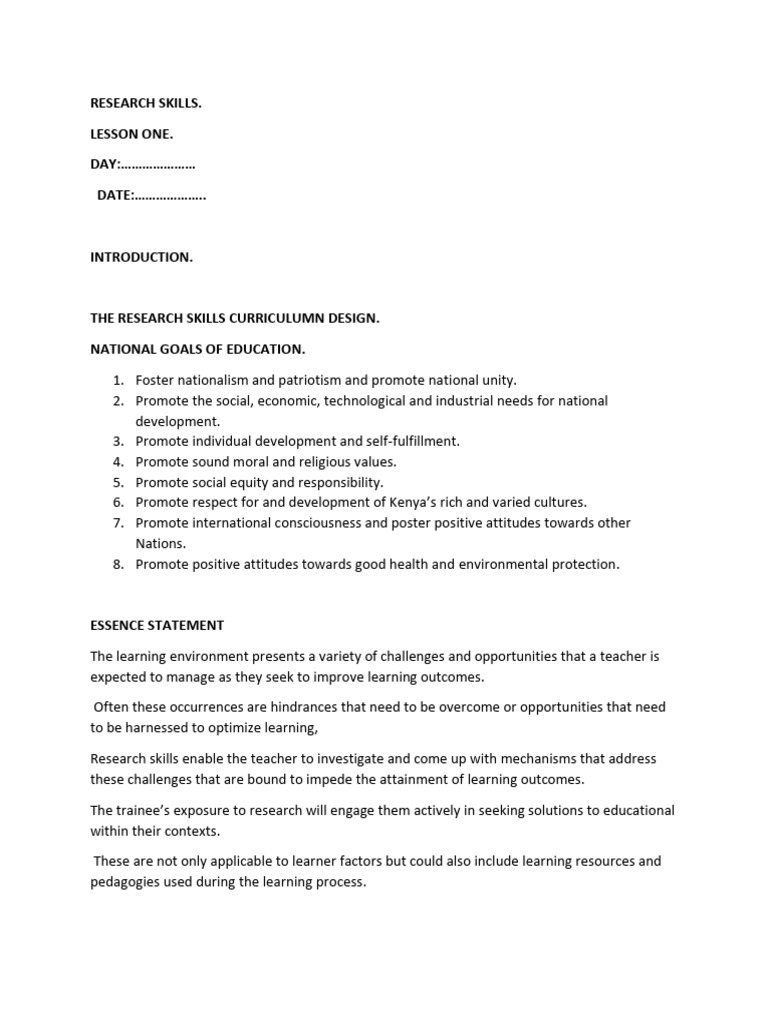 Research Skills Lesson One | PDF