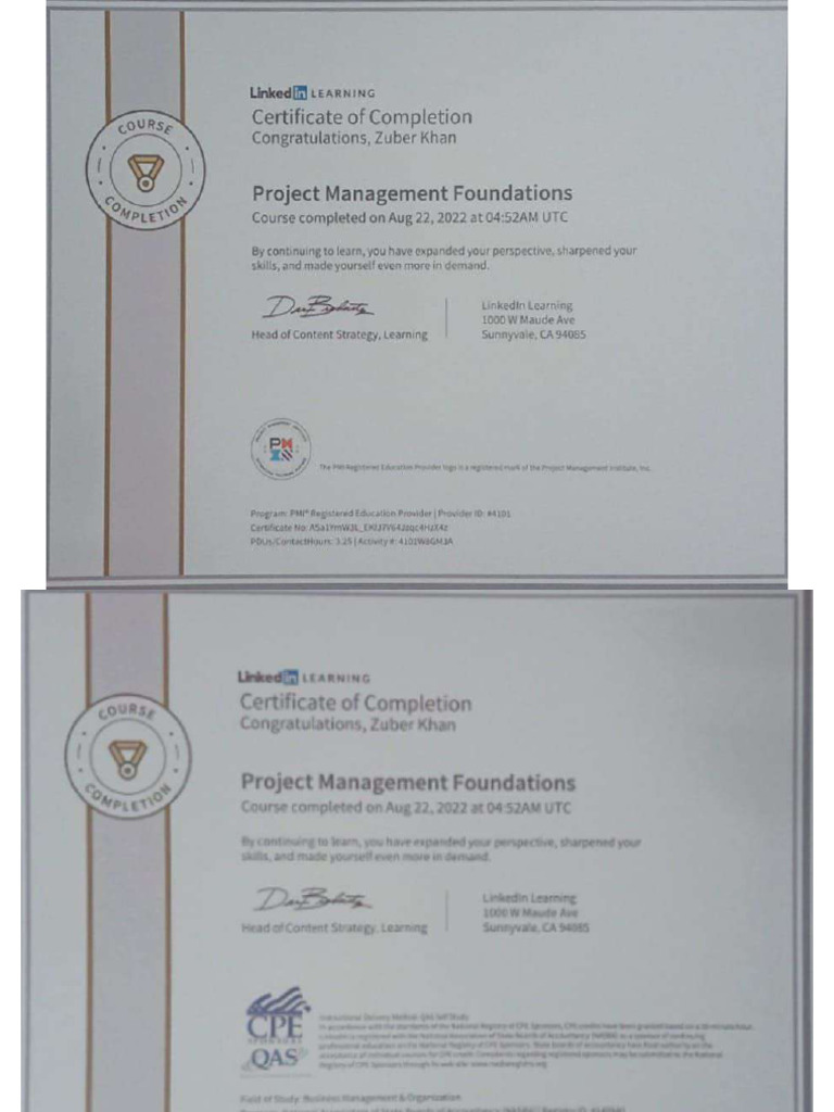 Zuber Certifications | PDF