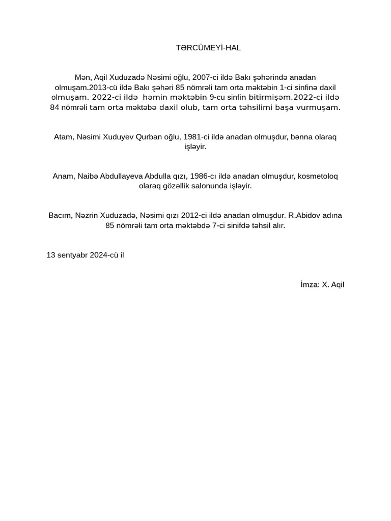 Tərcümeyi - Hal | PDF
