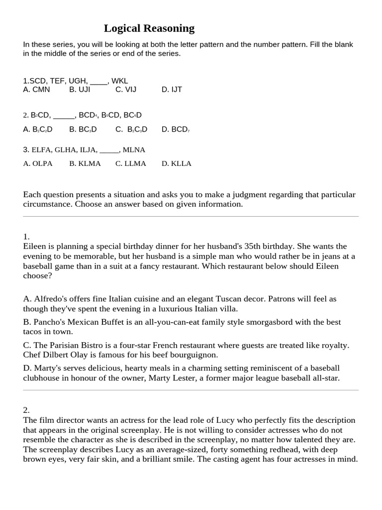 Logical Reasoning | PDF