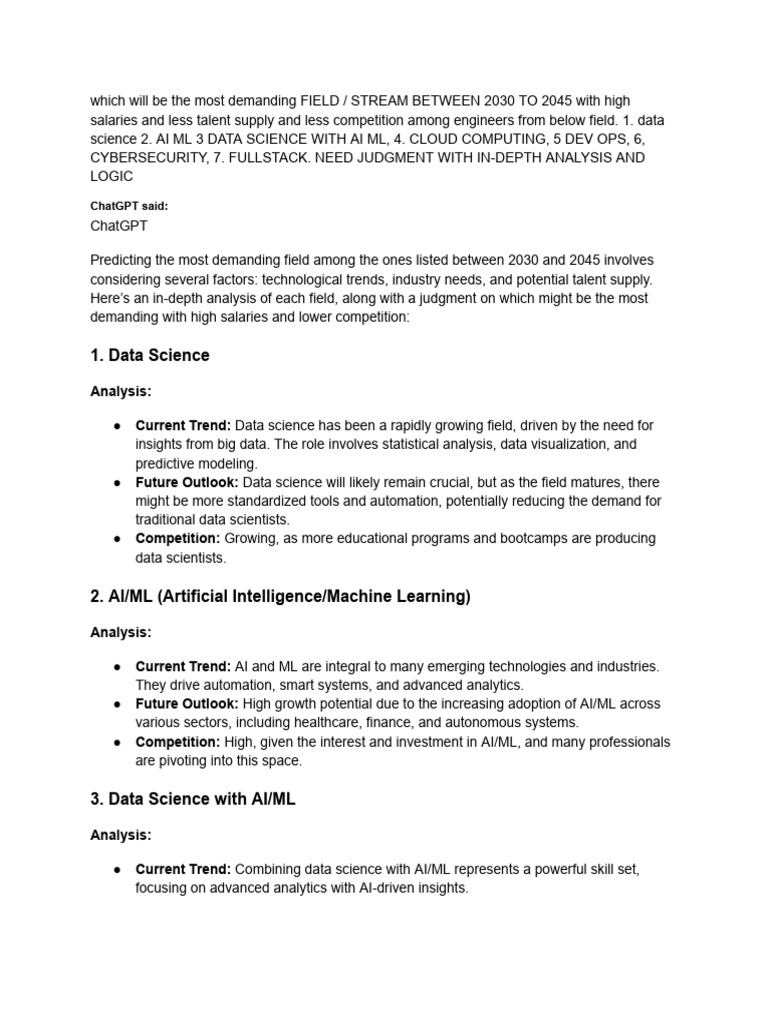 Analysis To Choose Stream | PDF