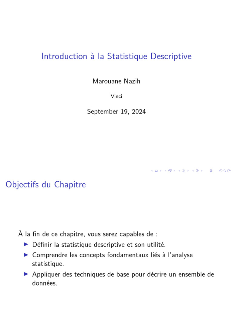 Introduction À La Statistique Descriptive | PDF