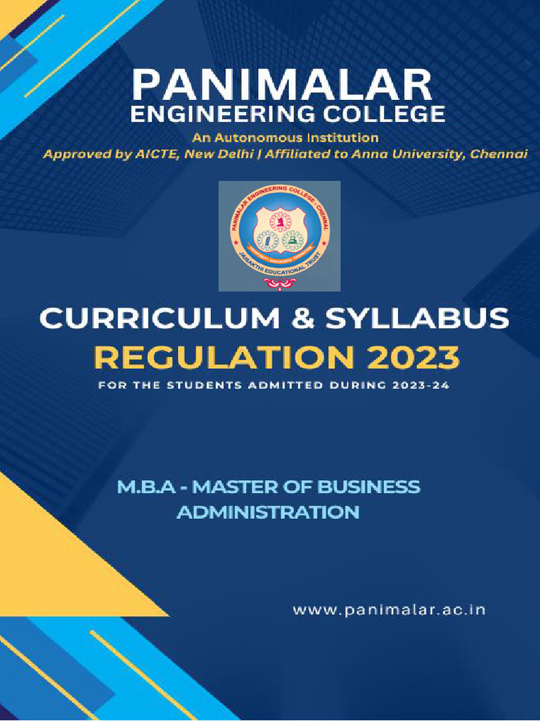 R2023-MBA-Curriculum & Syllabus | PDF