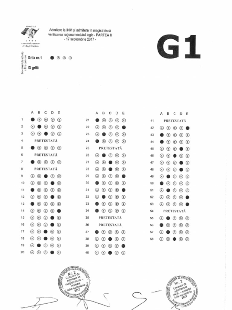 Barem PII G1-G4 (17.09.17) | PDF