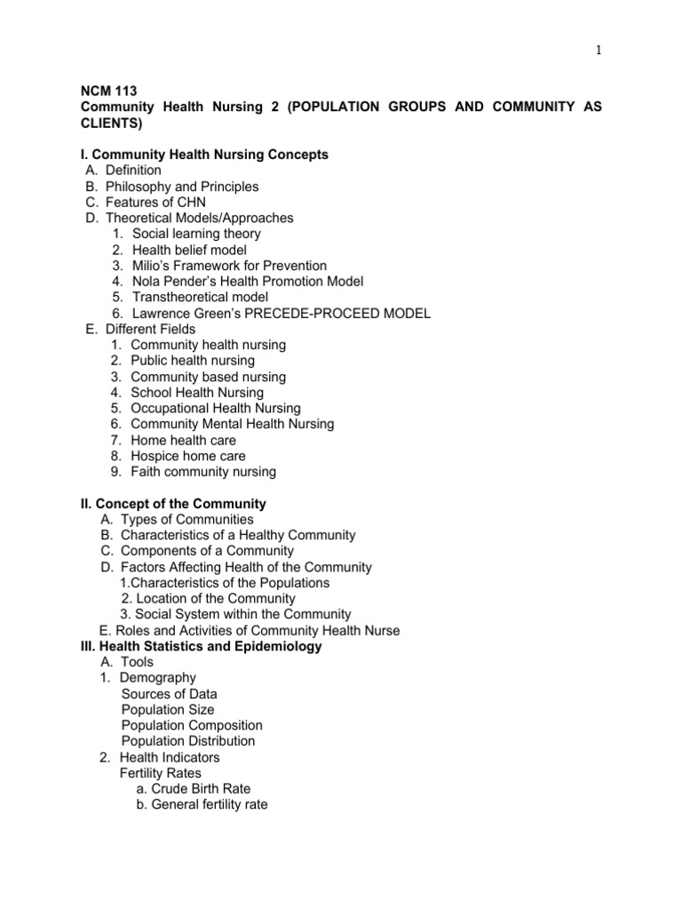 CHN 2 Module Part 1 | PDF