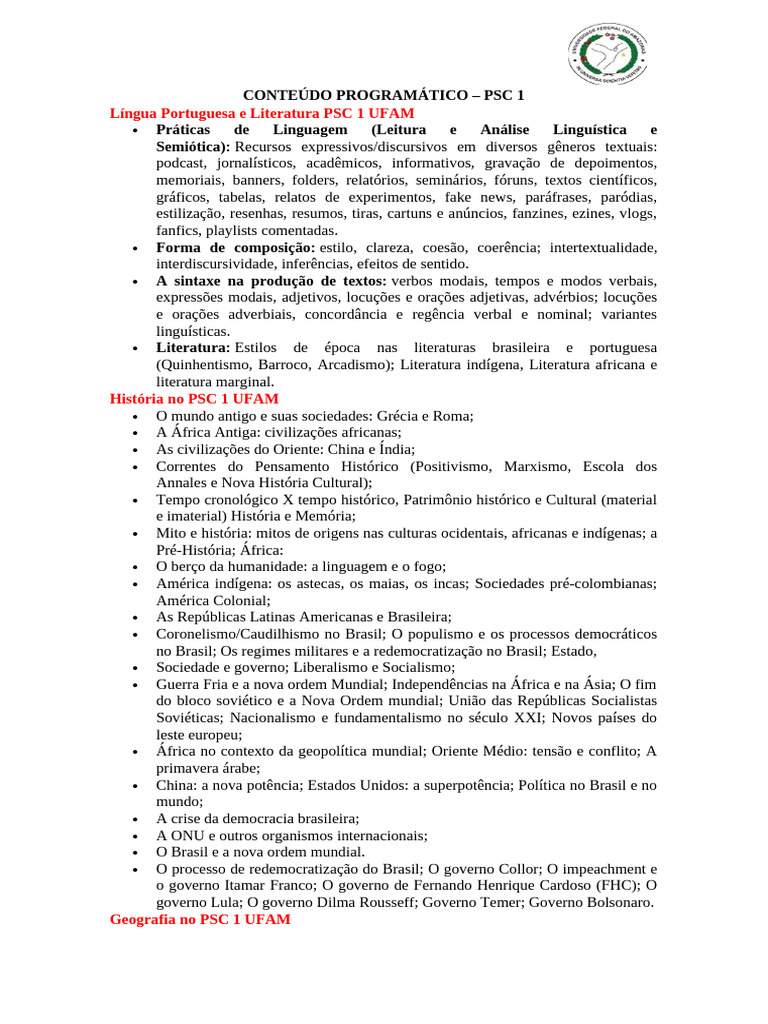 Conteúdo Programático | PDF