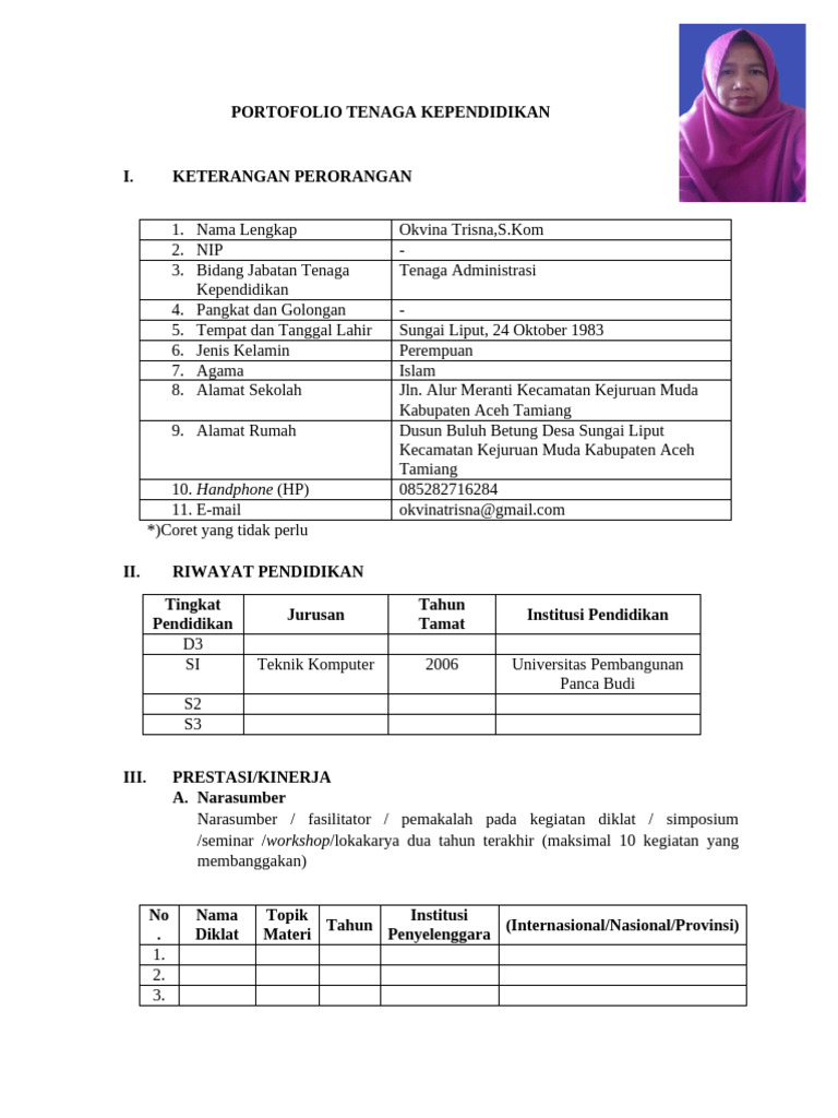 Portofolio Okvina Trisna | PDF