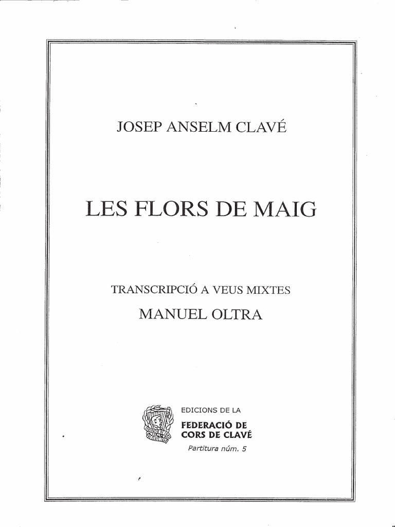 CLAVÉ, Josep Anselm - Arr - OLTRA, Manuel - Les Flors de Maig | PDF