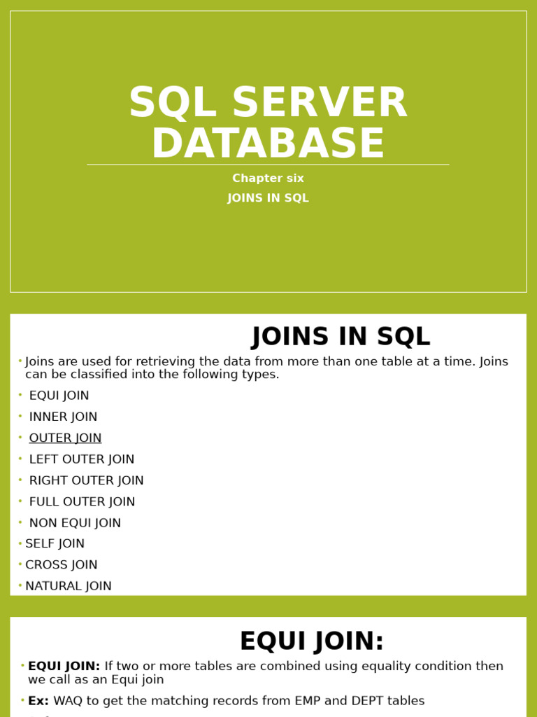 ch6 Joins Sqlserver | PDF