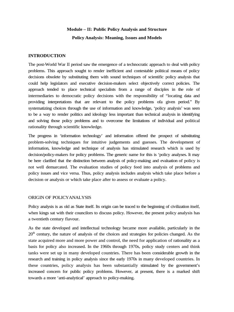 Module II Public Policy | PDF