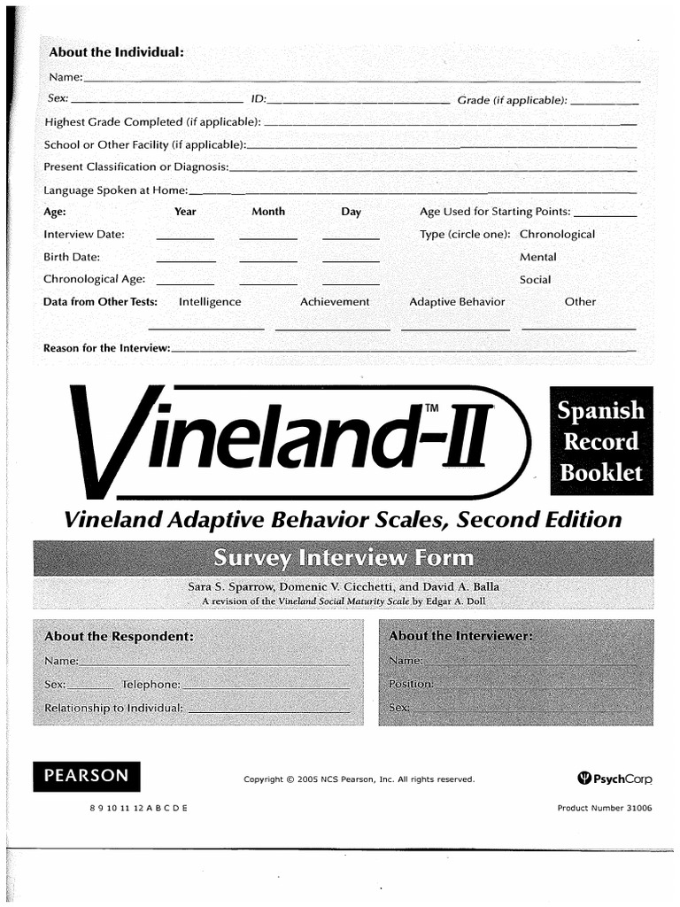 Vineland II Protocolo-1 | PDF