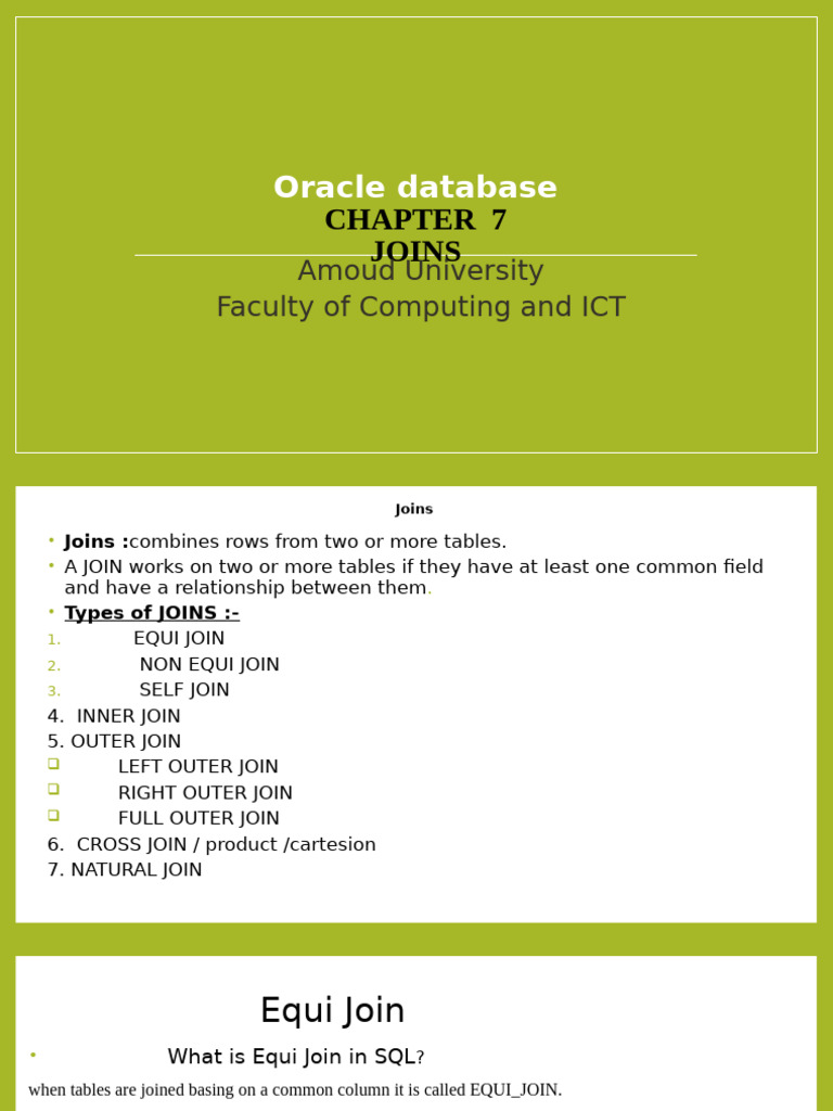 Chapter 7 Joins | PDF