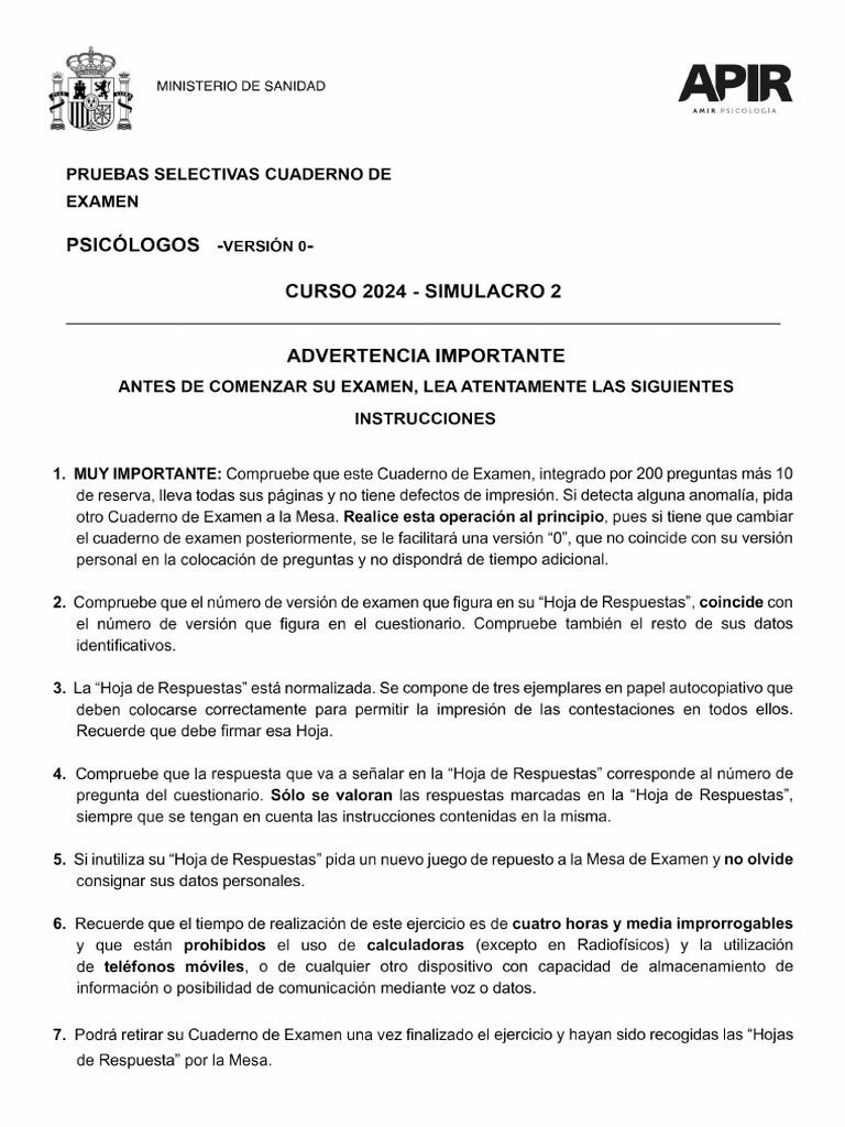 Simulacro 2 Comentado | PDF