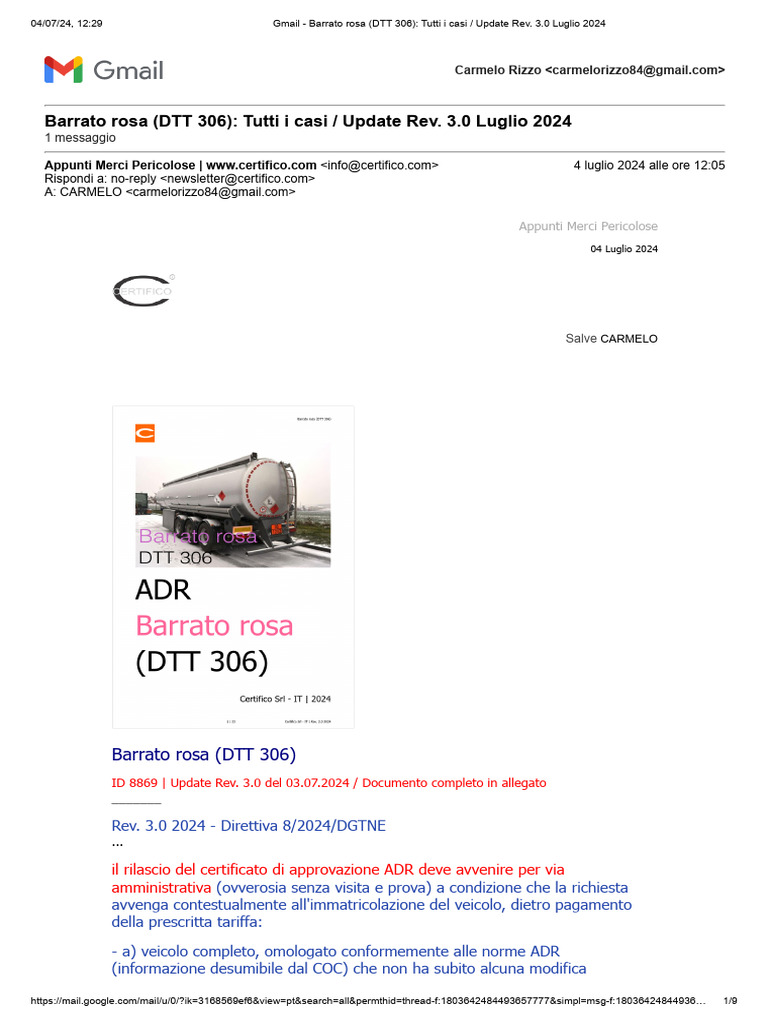 Gmail - Barrato Rosa (DTT 306) - Tutti I Casi - Update Rev. 3.0 Luglio ...