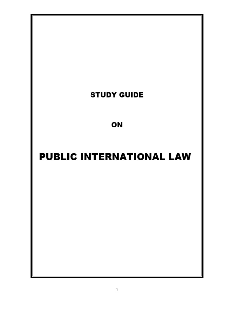 Study Guide Law | PDF | International Law | Treaty