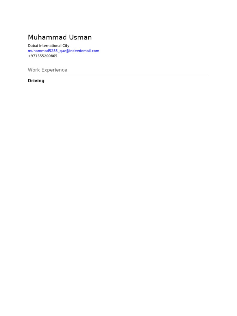 Resume Muhammad Us Man | PDF