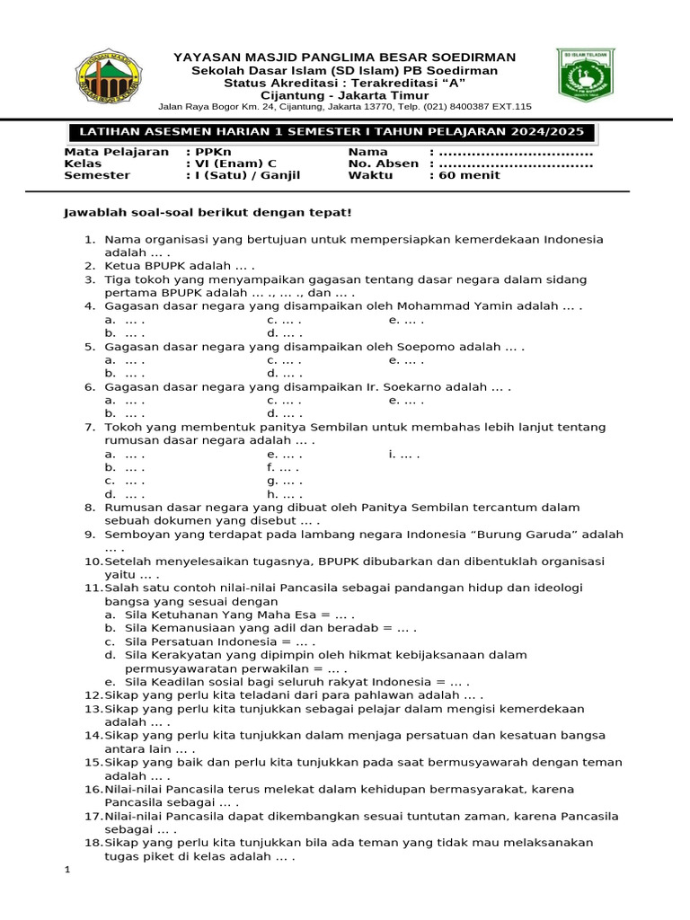 SOAL Latihan PKn | PDF