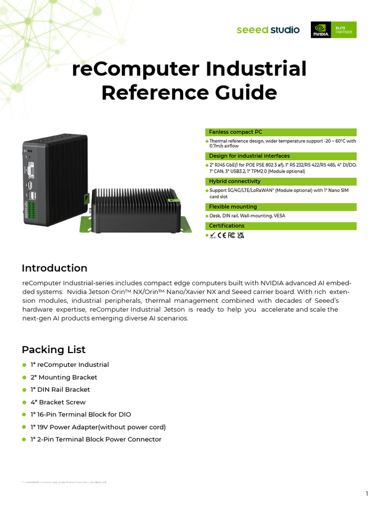 reComputer-Industrial-Reference-Guide | PDF