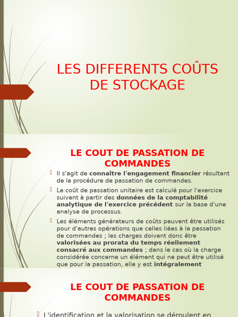 Les Differents Coûts de Stockage | PDF