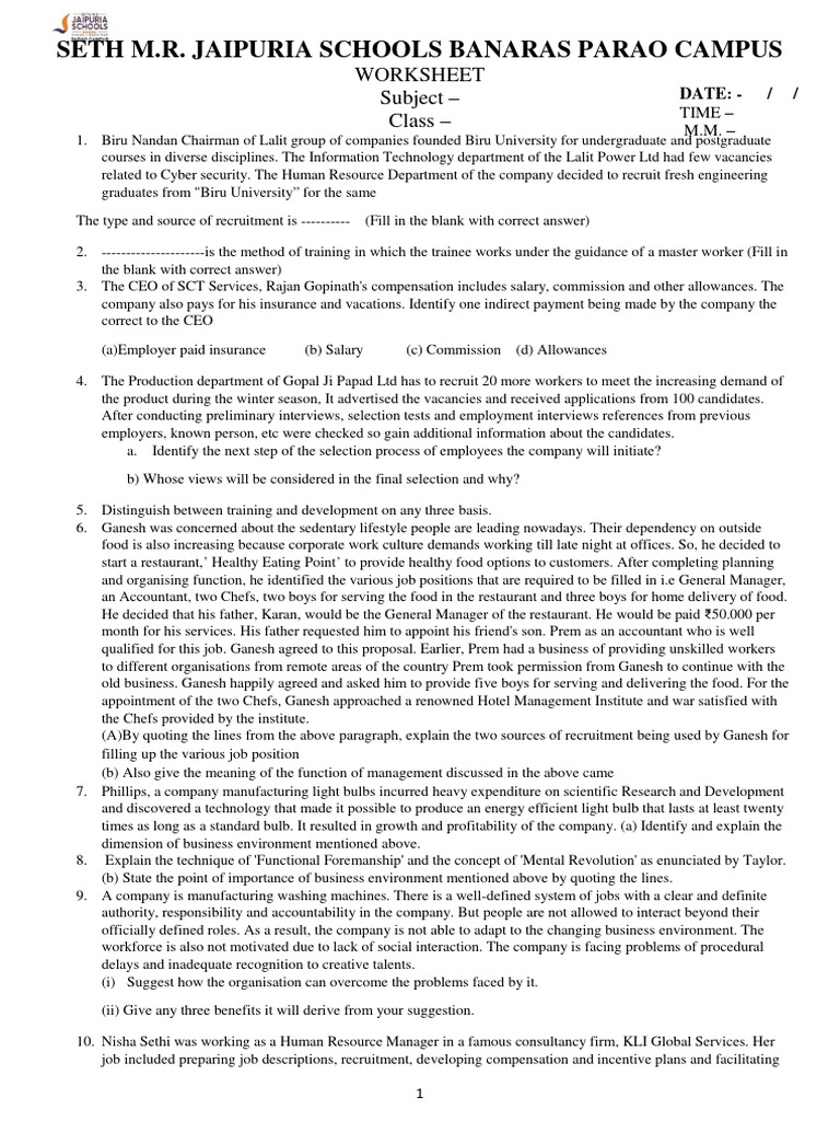 Bst Worksheet12 | PDF