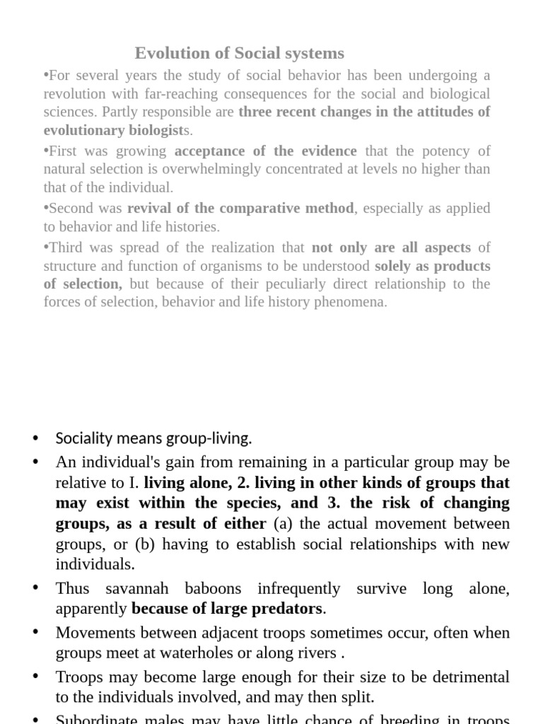 Evolution of Social Systems | PDF