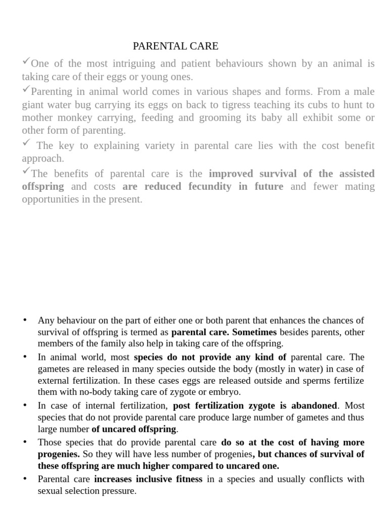 Parental Care | PDF