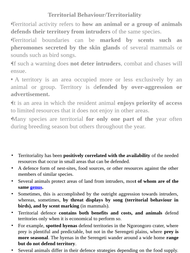Territorial Behaviour | PDF