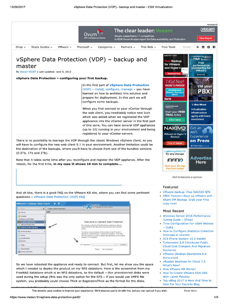 2 - Vsphere Data Protection (VDP) - Backup and Master - ESX Virtualization | PDF