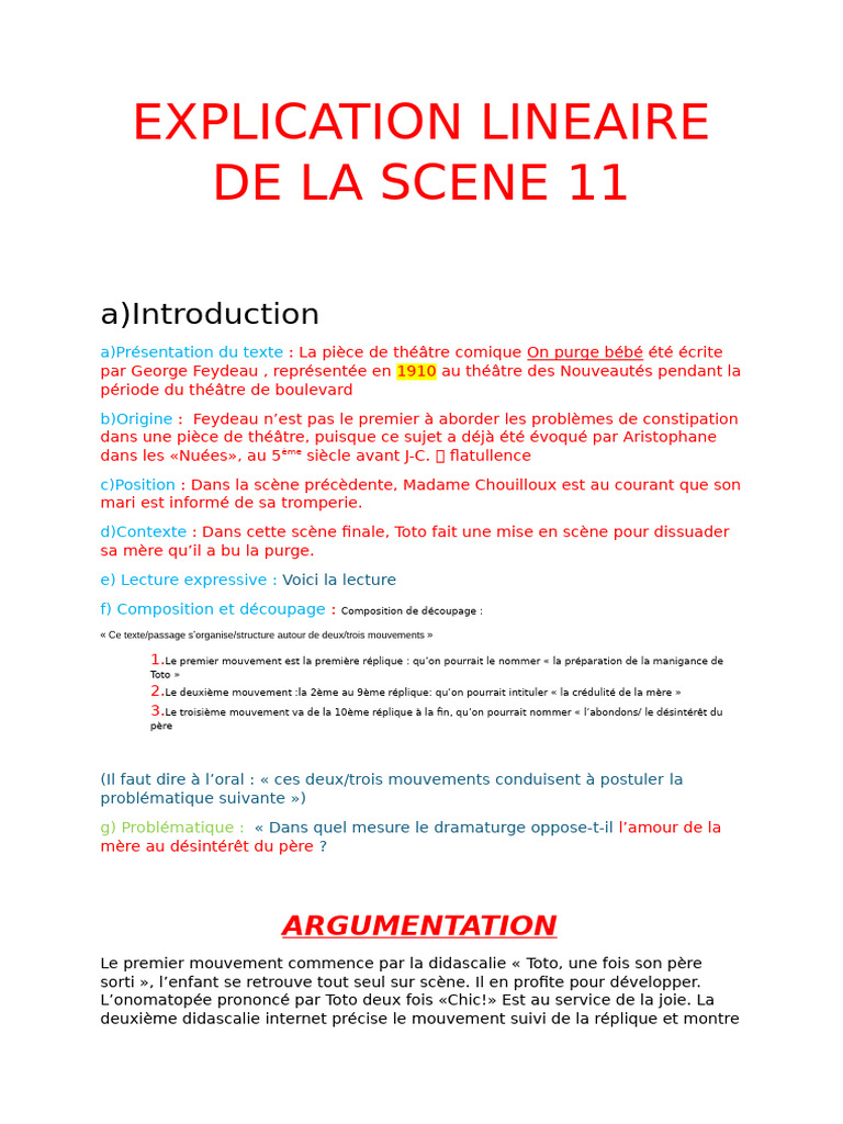 Exemple-Explication Lineaire Scene 11 | PDF