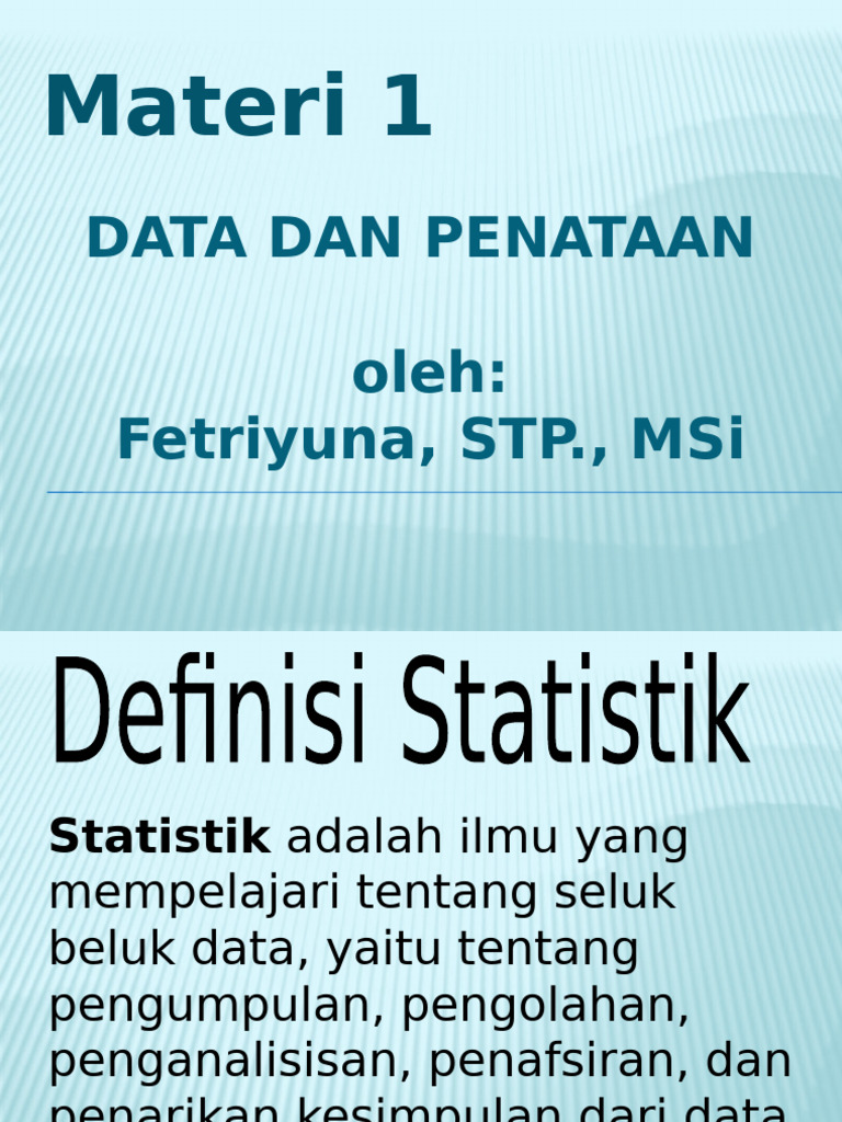 Pertemuan 1 Data | PDF